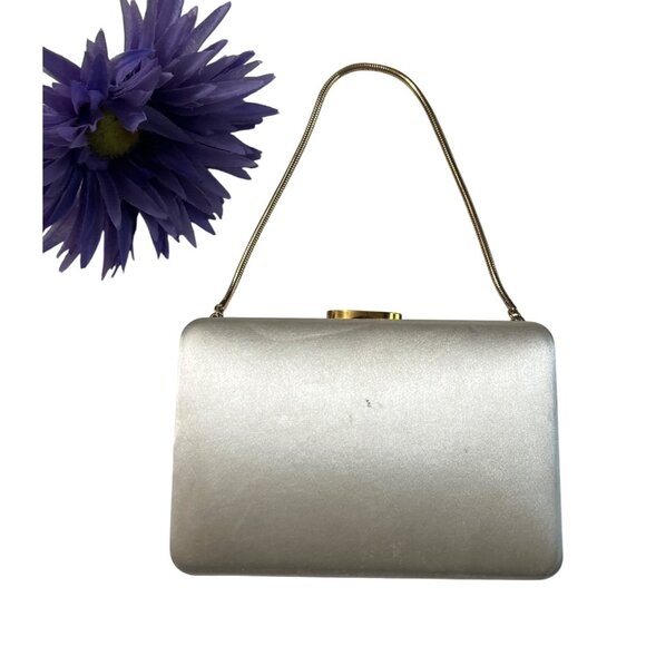 E.K | Bags | Vintage Satin Kiss Lock Hard Case Clutch | Poshmark